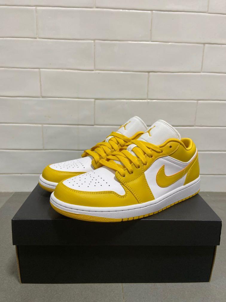 Nike Air Jordan 1 Low Yellow Pollen Mustard, Men's Fashion, Footwear ...