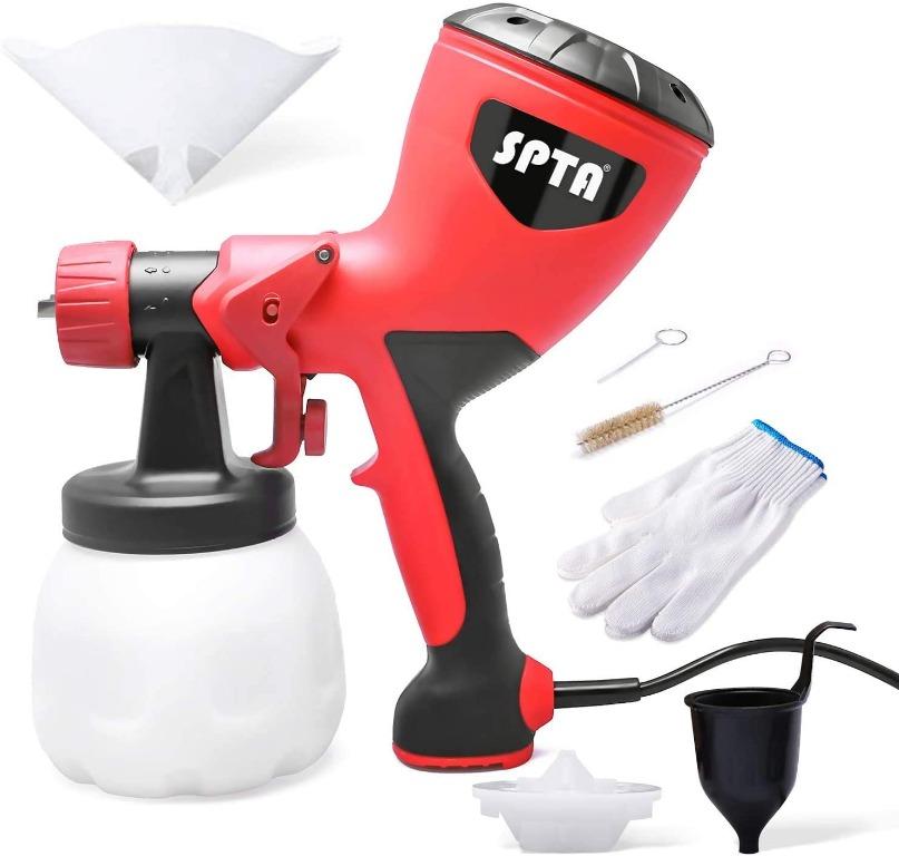 Paint Sprayer, SPTA 600W DIY Electric Spray Gun with 2 Spray Patterns ...