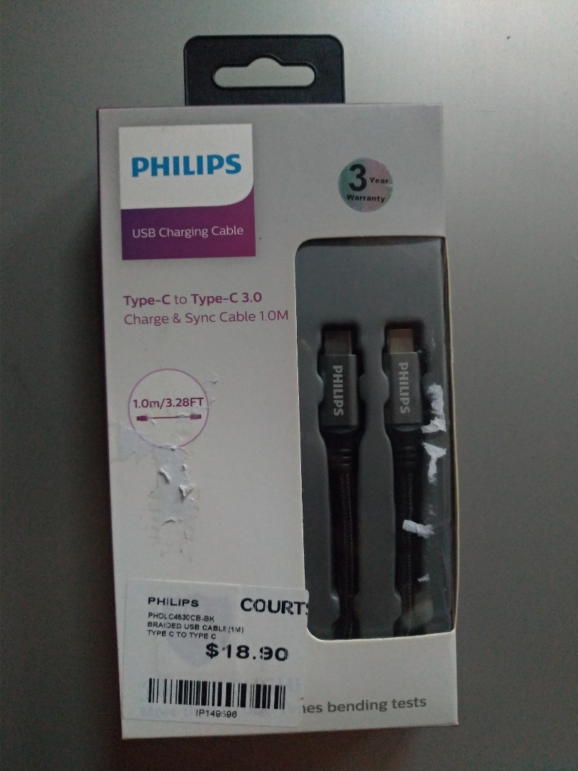 Philips Type-C to Type-C cable, Mobile Phones & Gadgets, Mobile ...