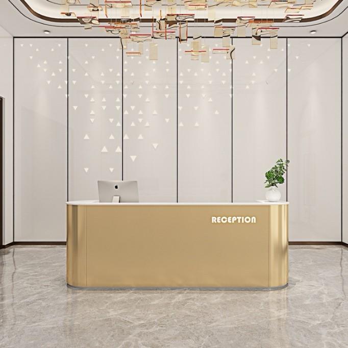 PO TITANIUM GOLD / SILVER HIGH GLOSS SOLID WHITE WOOD CABINET CASHIER ...