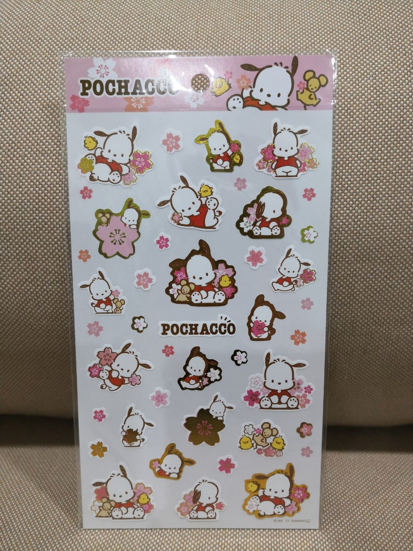 Pochacco cute sakura stickers, Hobbies & Toys, Stationary & Craft ...