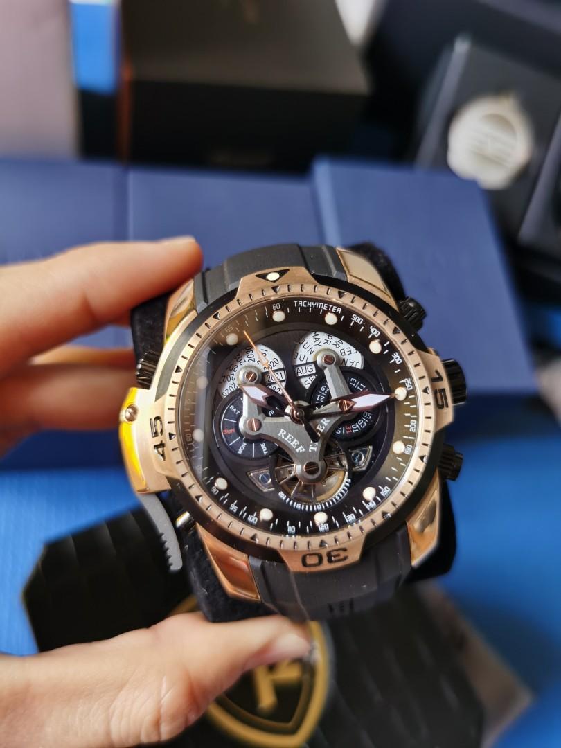 (SOLD) Reef Tiger Transformer Automatic Skeleton 46mm Men Watch Seiko ...