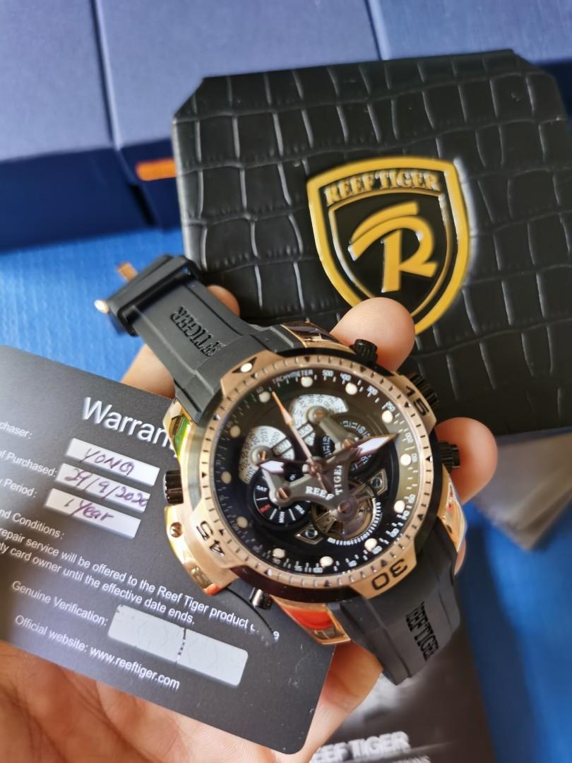 (SOLD) Reef Tiger Transformer Automatic Skeleton 46mm Men Watch Seiko ...