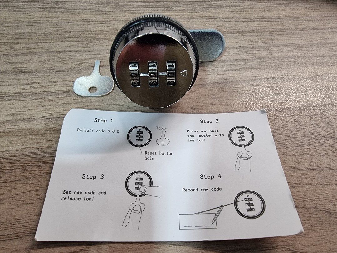 Silver 3 Digit Combination lock for letterbox, Furniture & Home Living ...