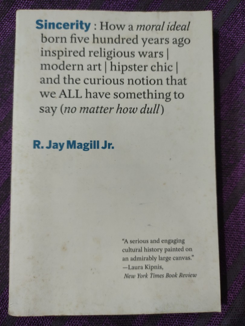 Sincerity by R.Jay Magill Jr., Hobbies & Toys, Books & Magazines ...