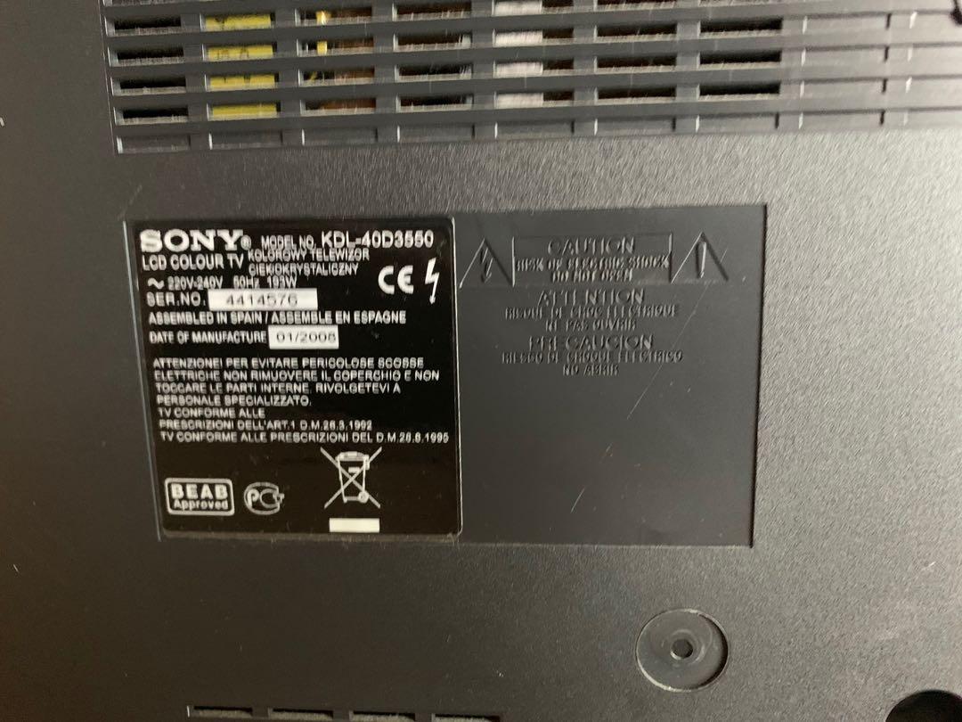 Sony full HD 40inch TV KLD-40, TV & Home Appliances, TV & Entertainment ...