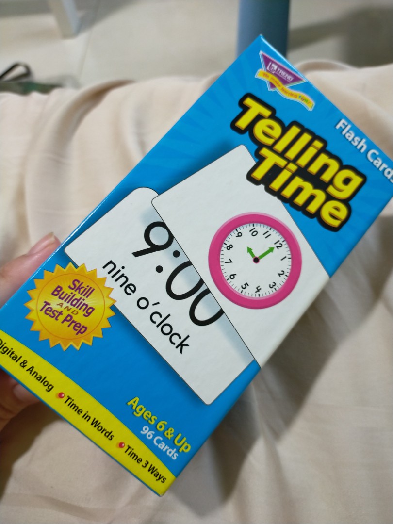 Telling Time flashcards by trend enterprises, Hobbies & Toys, Books ...