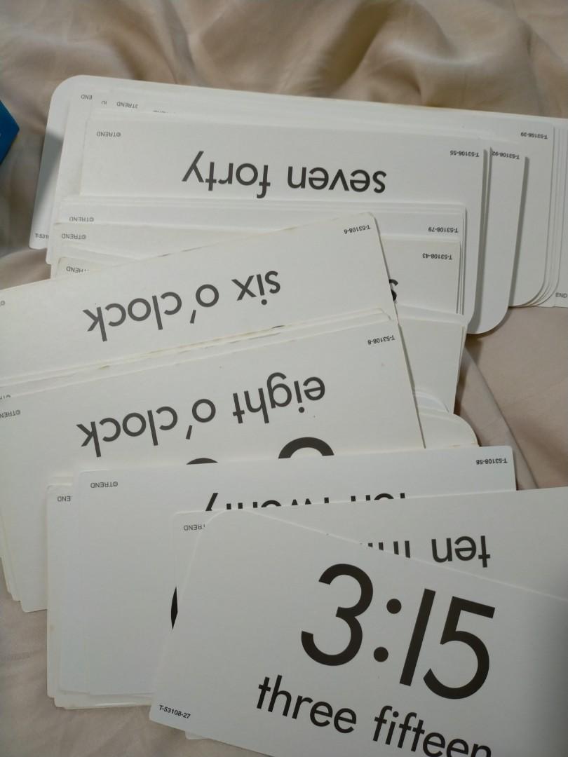 Telling Time flashcards by trend enterprises, Hobbies & Toys, Books ...