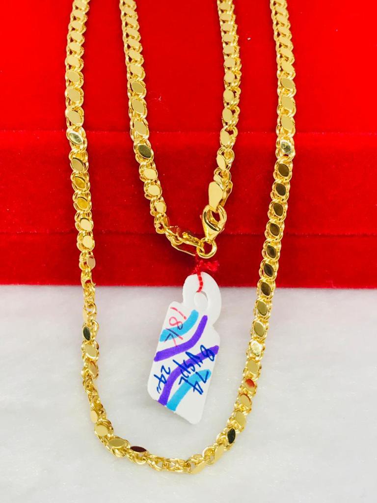 18K Saudi Gold Damascus Style Chain, Women's Fashion, Jewelry ...