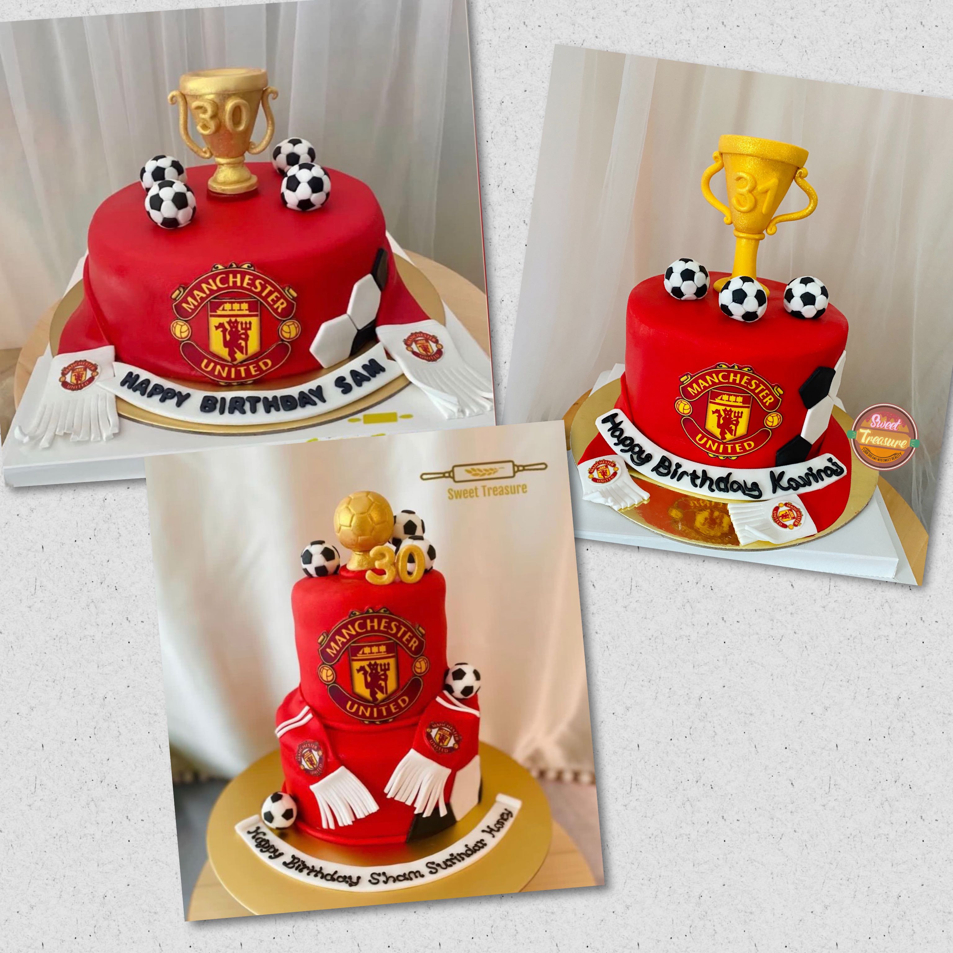 Different sizes avail - 6”, 8” cake or 2 tiers cakes Manchester United ...