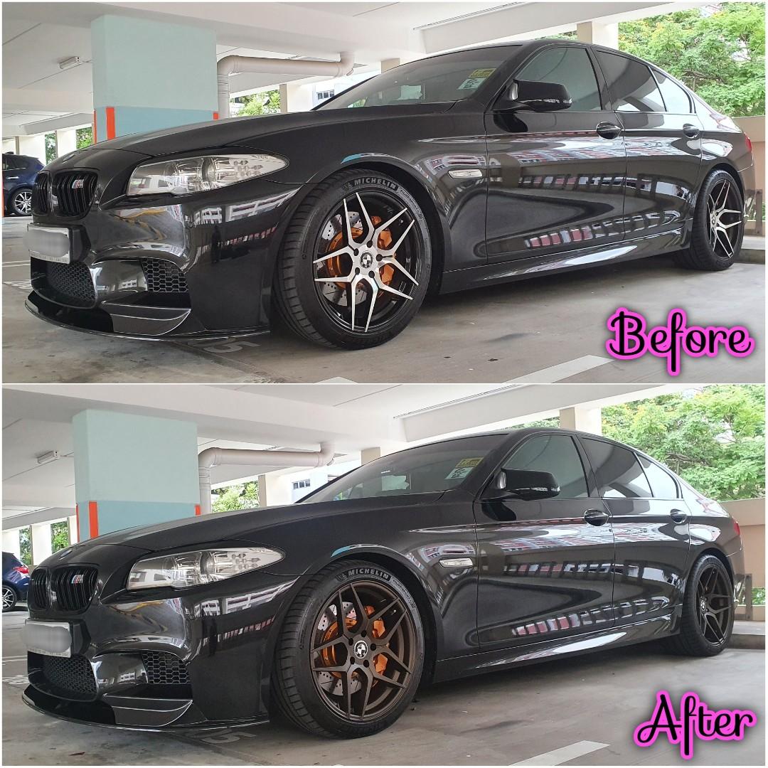 Bronze Rims Spray Paint Service On (BMW 523i), Car Accessories, Tyres ...