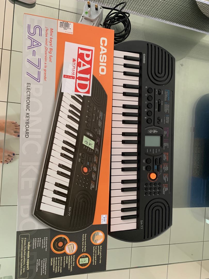 Casio Keyboard - SA 77 with Adapter, Hobbies & Toys, Music & Media ...