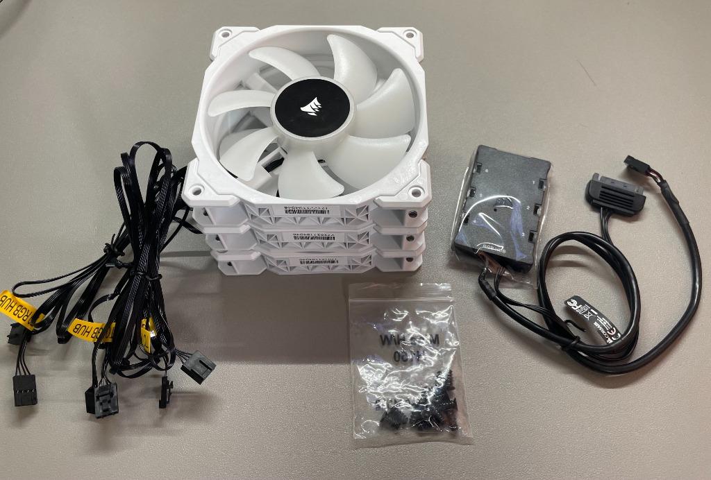 Corsair ML120 RGB White Magnetic Levitation Fan — 3 Fan Pack with ...