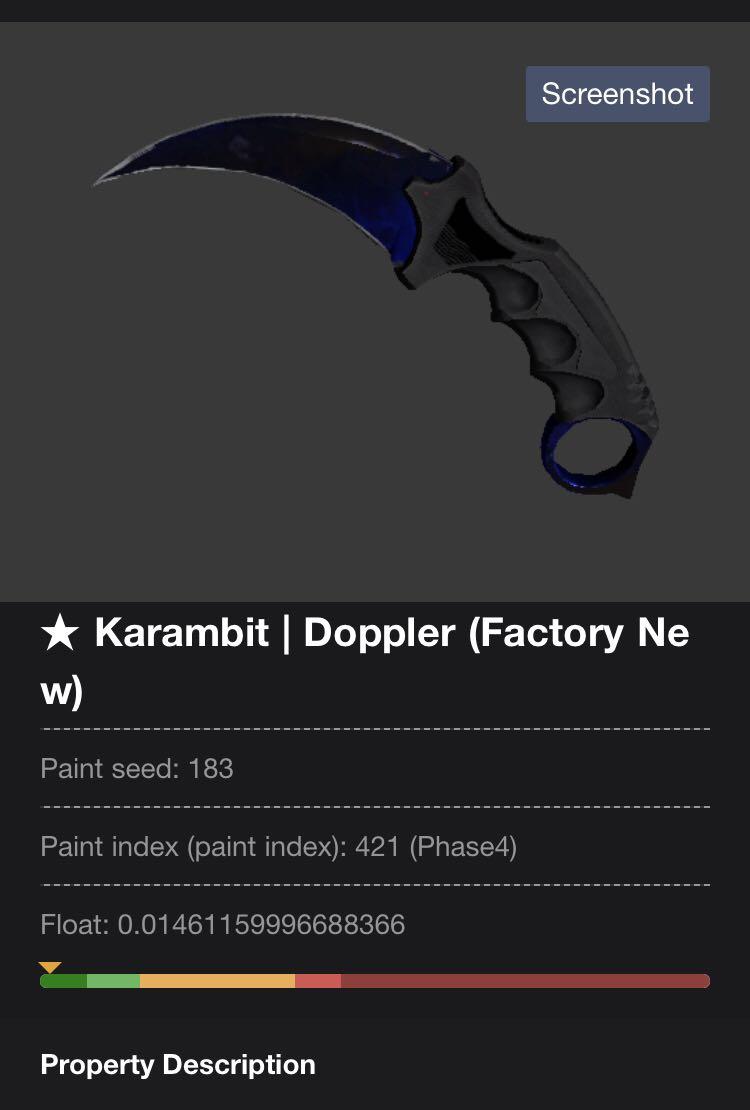 Csgo doppler Karambit phase 4 skins knife, Video Gaming, Gaming ...