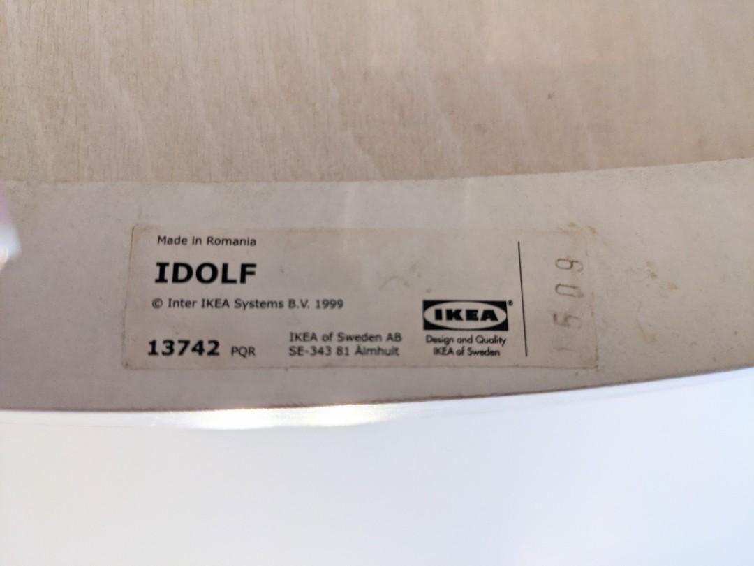 Ikea idolf white wooden dining chair stackable with backrest, Furniture ...