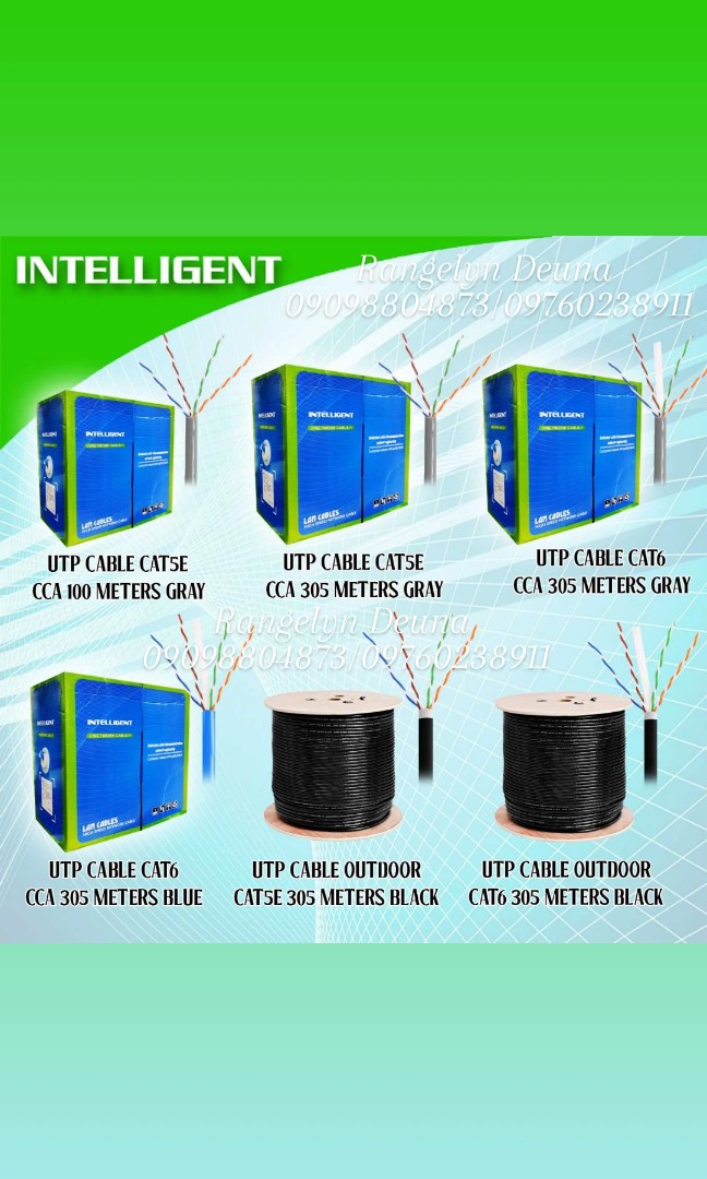 INTELLIGENT UTP LAN CABLE CCA CAT5/CAT6, Computers & Tech, Parts ...
