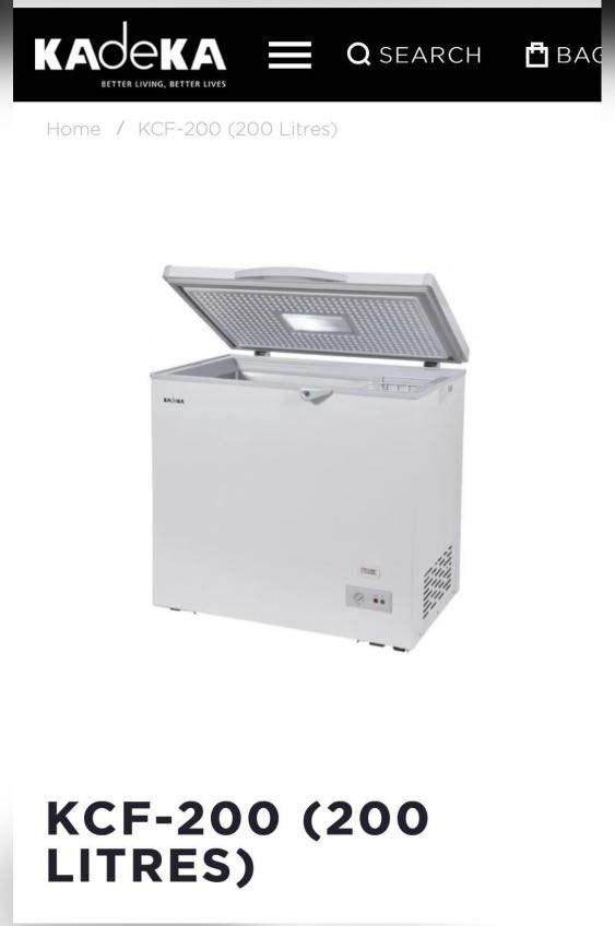 Kadeka freezer KCF-200L, TV & Home Appliances, Kitchen Appliances ...