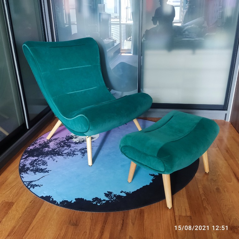 Lazy Chair + Leg Rest, Furniture & Home Living, Furniture, Chairs on ...