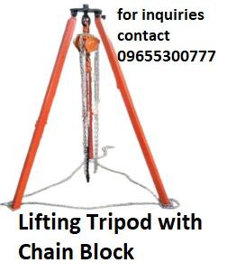 Lifting Tripod with Chain Block, Commercial & Industrial, Construction ...