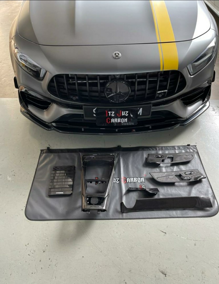 Mercedes A45S AMG Carbon fiber interior trim set, Car Accessories ...