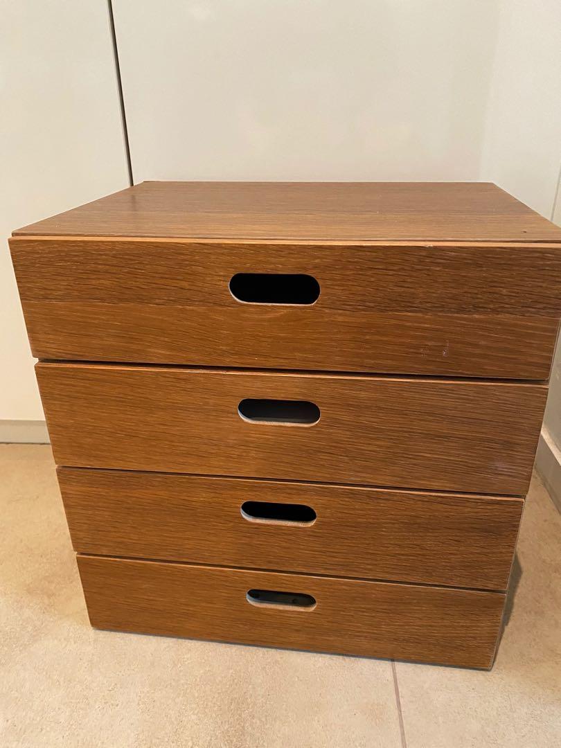 MUJI stacking drawers in walnut, Furniture & Home Living, Furniture ...