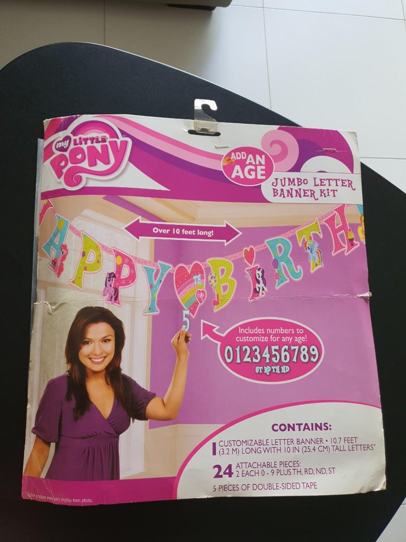 My Little Pony Jumbo Letter Banner Kit, Hobbies & Toys, Stationery ...