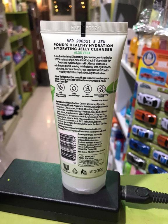 PONDS Aloe Vera Jelly Cleanser with Vitamin B3 for Hydrated Skin 100g ...