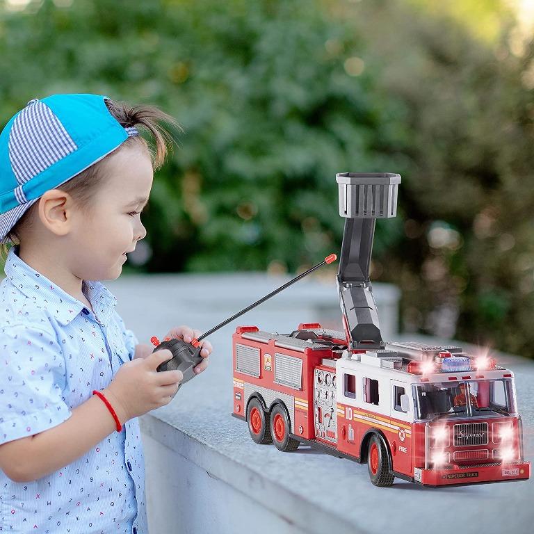 Prextex RC Fire Engine Truck Remote Control 14-Inch Rescue Fire Truck ...