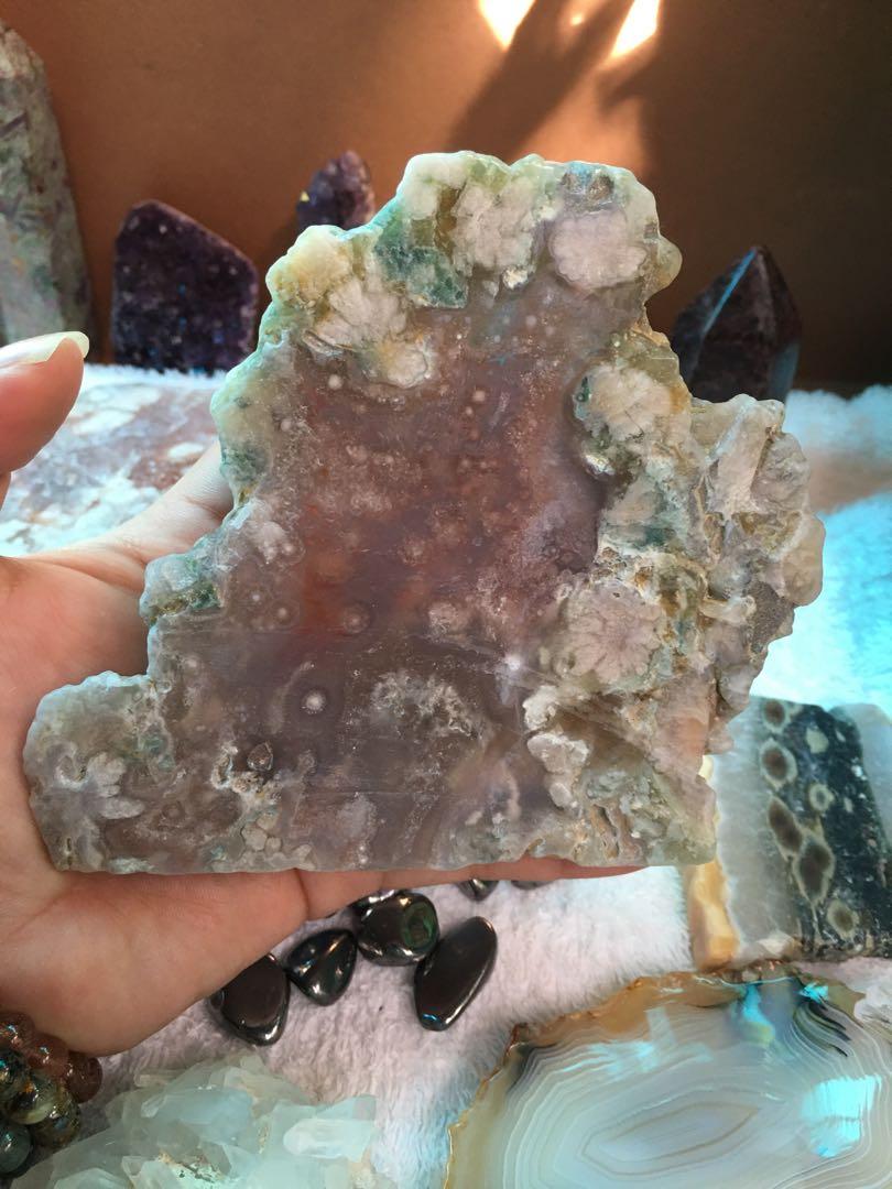 Sakura Agate Slab Purple/Gree/Pink, Women's Fashion, Jewelry ...