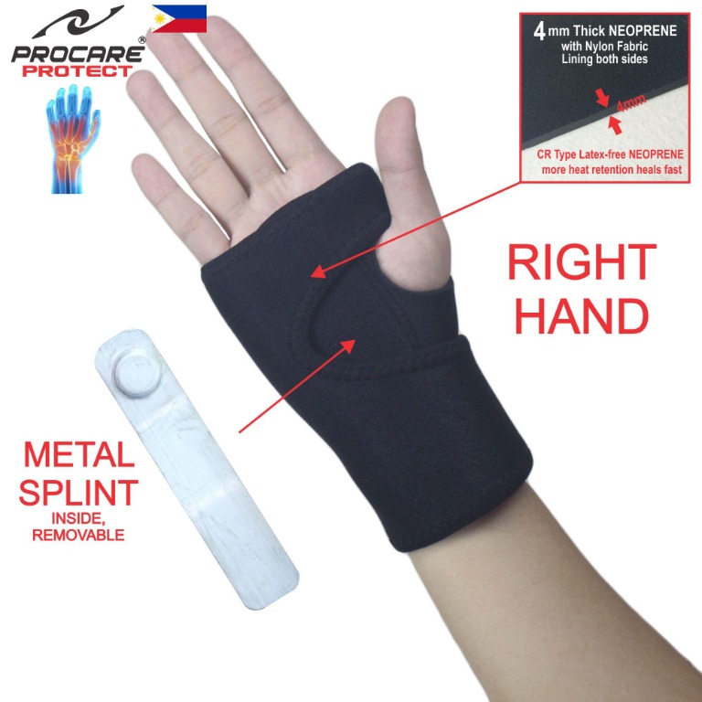 #1035R Hand and Wrist Splint Brace with Metal Support, Right Hand ...
