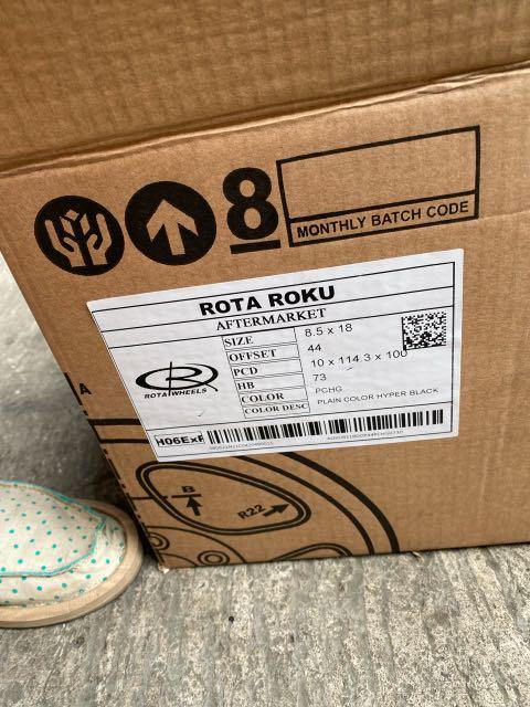 18” Rota Roku mags 5Holes pcd 100-114 Bnew Hyperblack, Car Parts ...