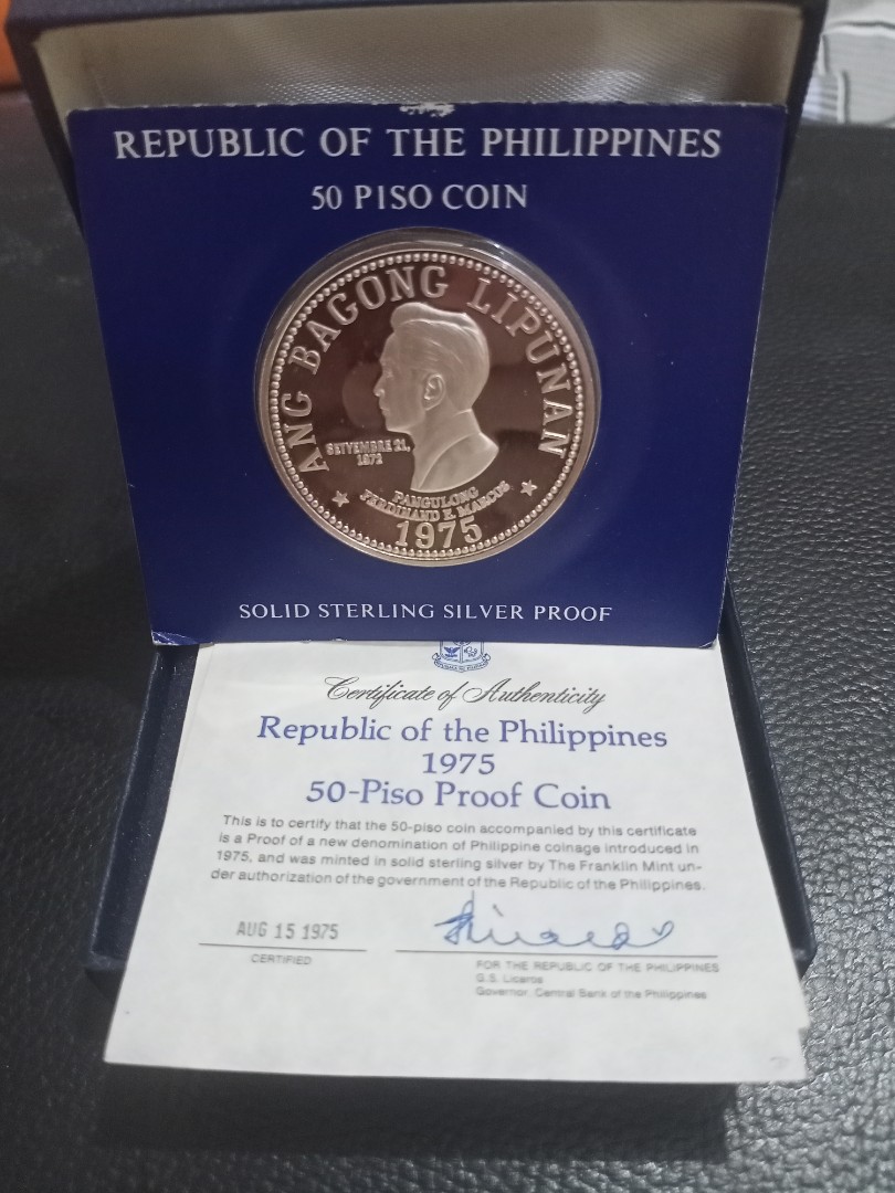 1975 Marcos silver proof coin with COA, Hobbies & Toys, Memorabilia ...