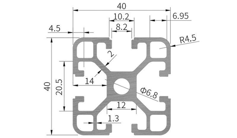 40 Series Aluminum Extrusion Various Profiles 4040 4080 4060 40120 ...