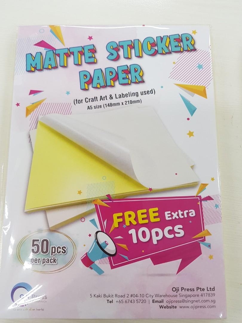 A5 Matte Sticker Paper, Hobbies & Toys, Stationery & Craft, Other ...