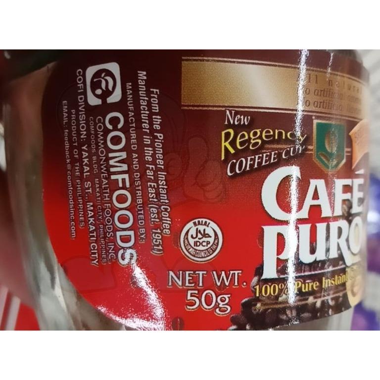 Cafe Puro Instant Coffee In Regency Cup (4 x 50g), Food & Drinks ...