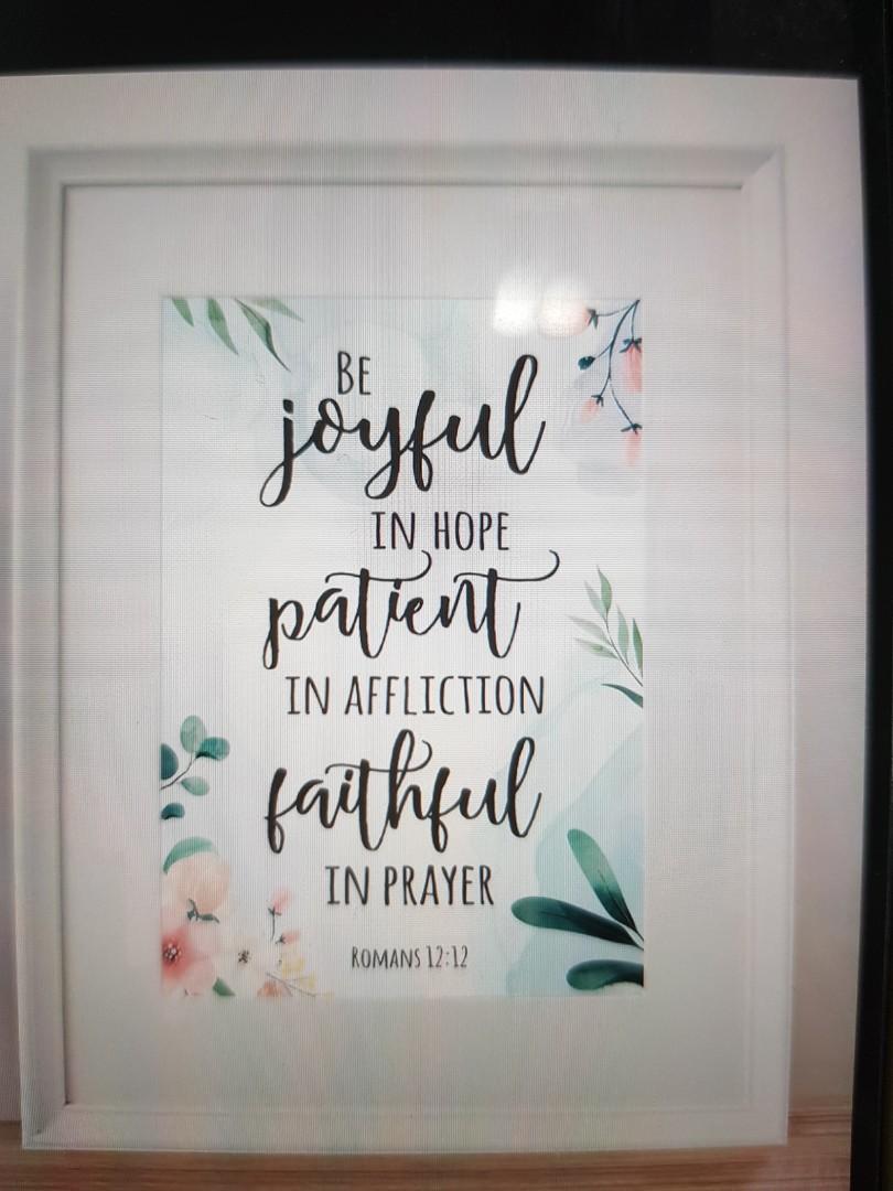 Christian Bible Verse Frame, Furniture & Home Living, Home Decor ...