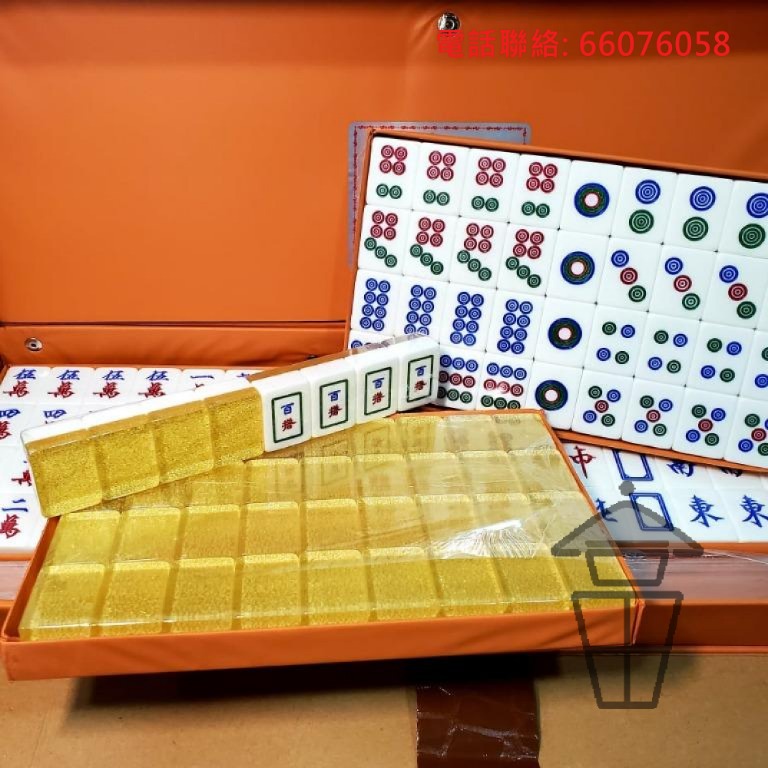 GM805 全新水晶麻雀套裝 台灣牌連盒 馬吊 麻將 Mahjong 金色水晶 31mm 全144隻+4百搭+4空白共152張麻雀牌+籌碼 ...