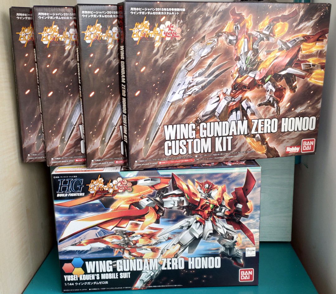 BNIB HG Wing Gundam Zero Honoo with 4 Sets of Wing Gundam Zero Honoo ...