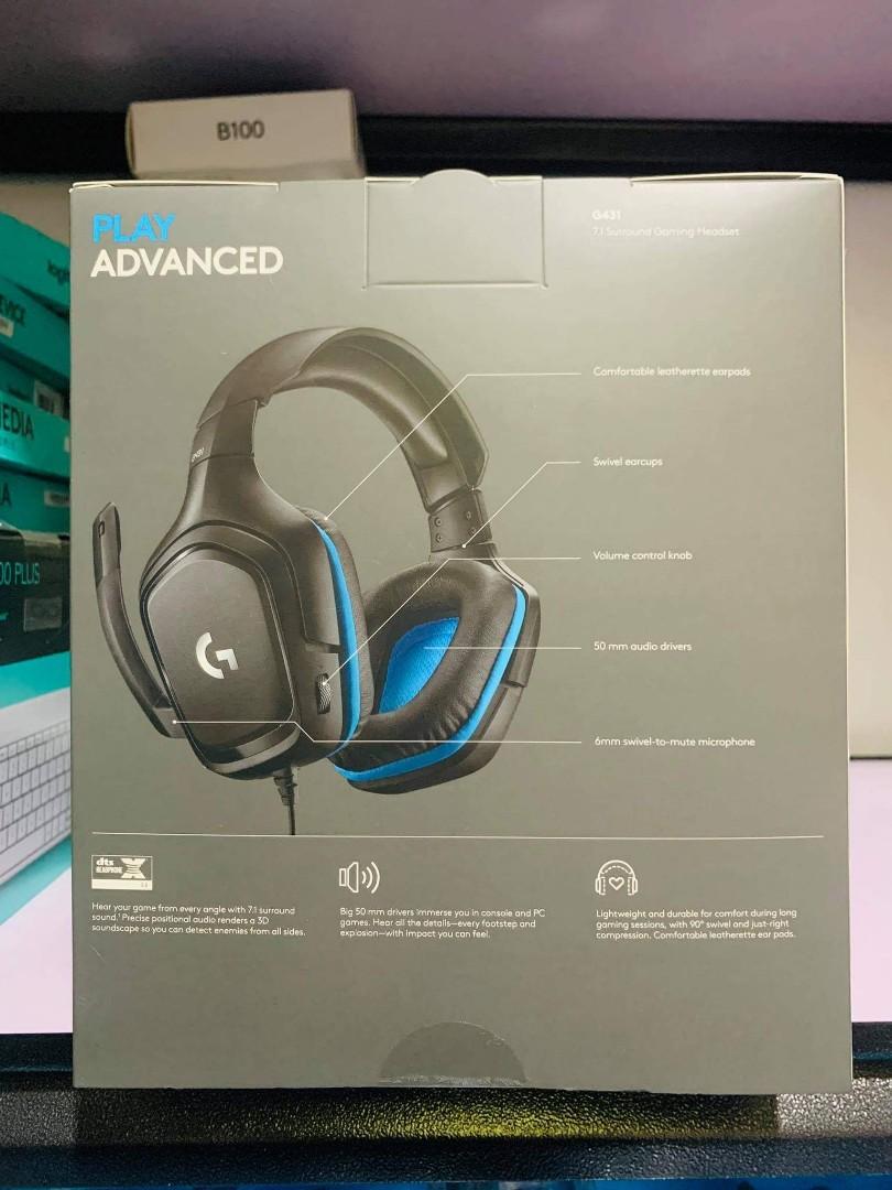 Logitech G431 7.1 Surround Sound Gaming Headset, Audio, Headphones & Headsets on Carousell