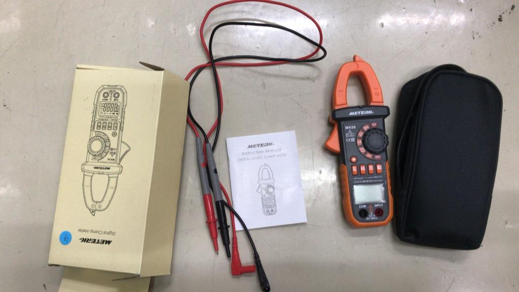 Meterk MK06 Digital Clamp Meter, Handheld LCD 4000 Counts AC/DC Voltage ...
