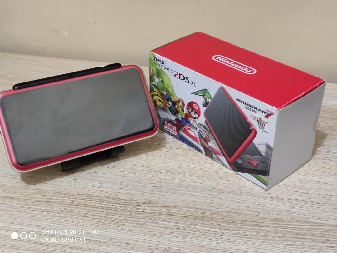 NEW Nintendo 2DS XL Mario Kart 7 Edition 64gb CFW Loaded of Games with ...
