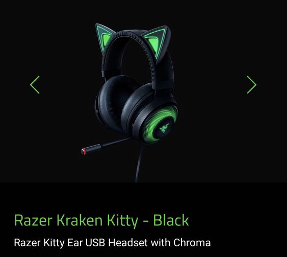 Razer Kraken Kitty-black, Audio, Headphones & Headsets on Carousell
