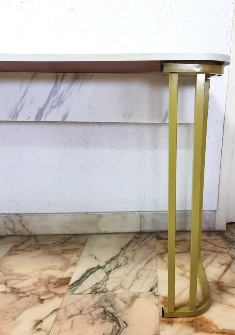 Silver Metal Base Desk - White colour, Furniture & Home Living ...