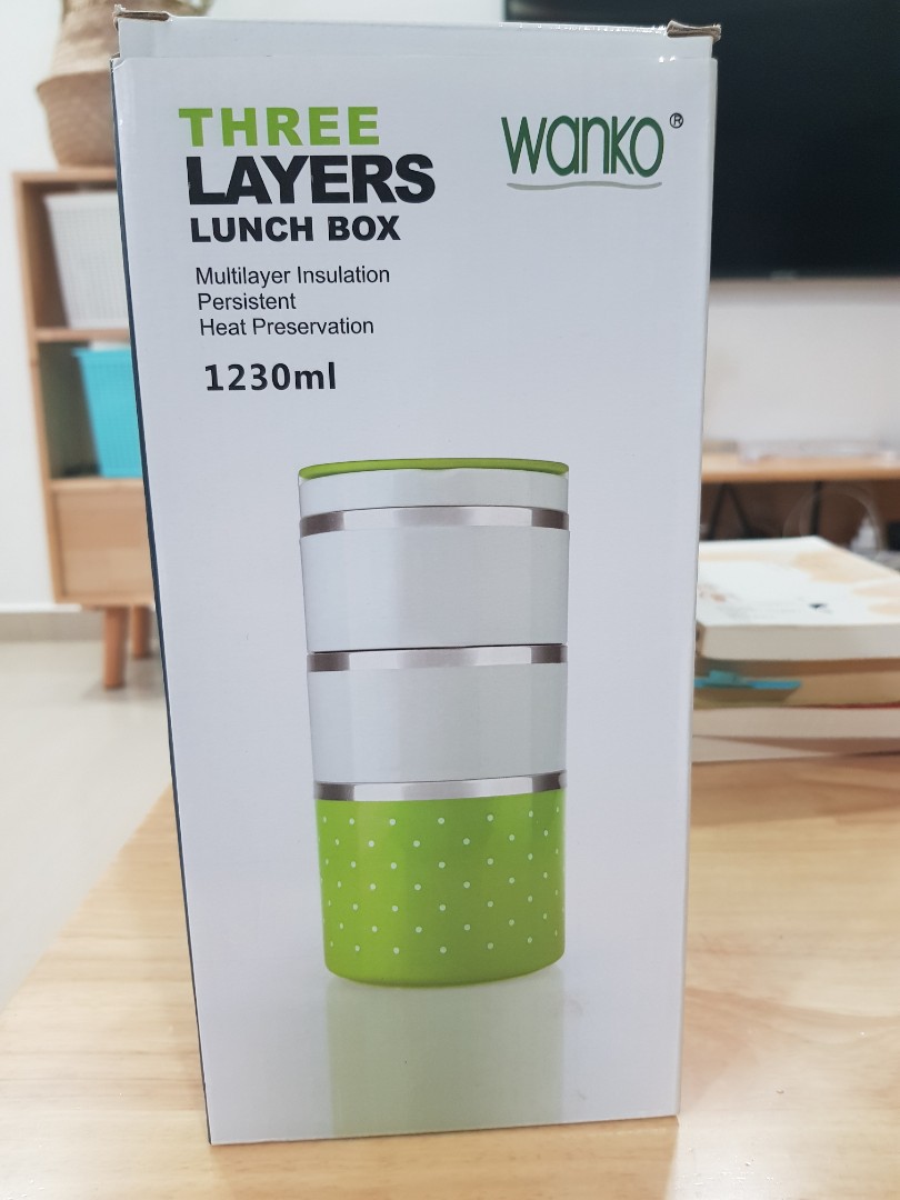 Three Layers Lunch Box, Furniture & Home Living, Kitchenware ...