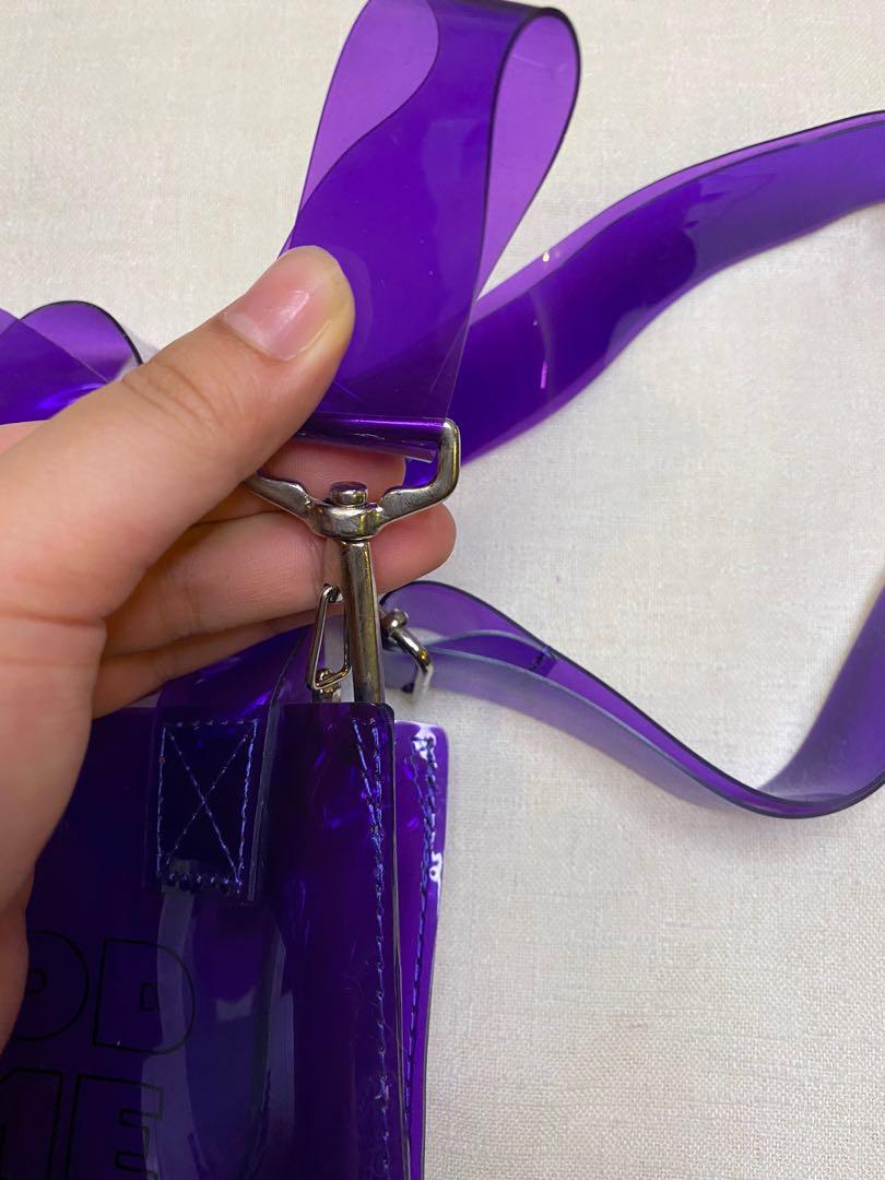 Trendy Purple PVC See-through Bag with Strap, Women's Fashion, Bags ...
