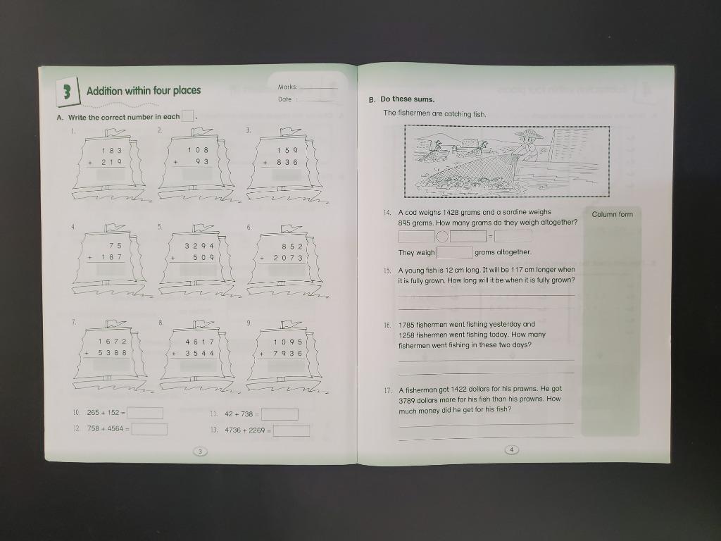 小學英文數學補充練習 - Longman Primary Mathematics Workbook P3A & P3B ($100/共二冊 ...