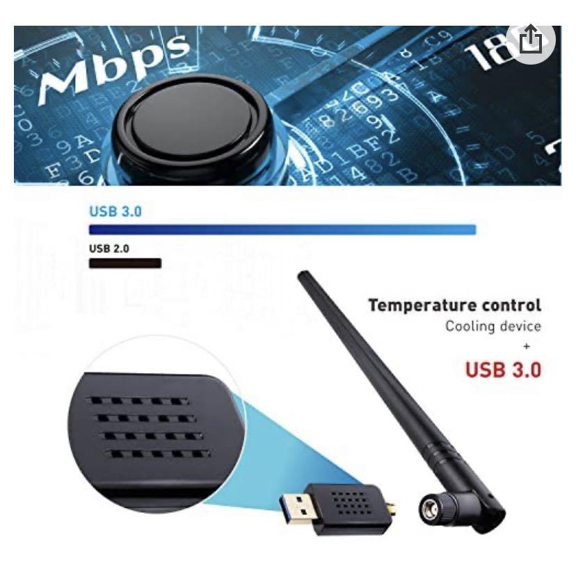 AC1200Mbps USB Wifi Adapter, USB 3.0 Wireless Network Lan Card Wifi ...