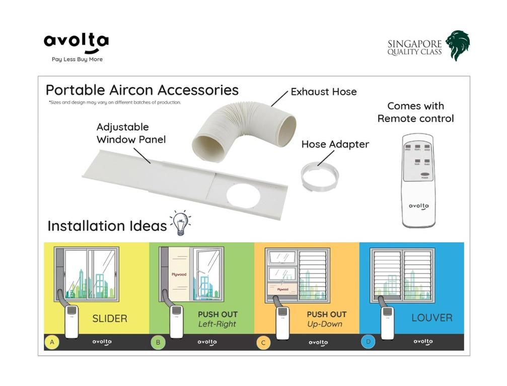 Avolta Portable Aircon 9K/10K/12K/14K BTU, TV & Home Appliances, Air ...