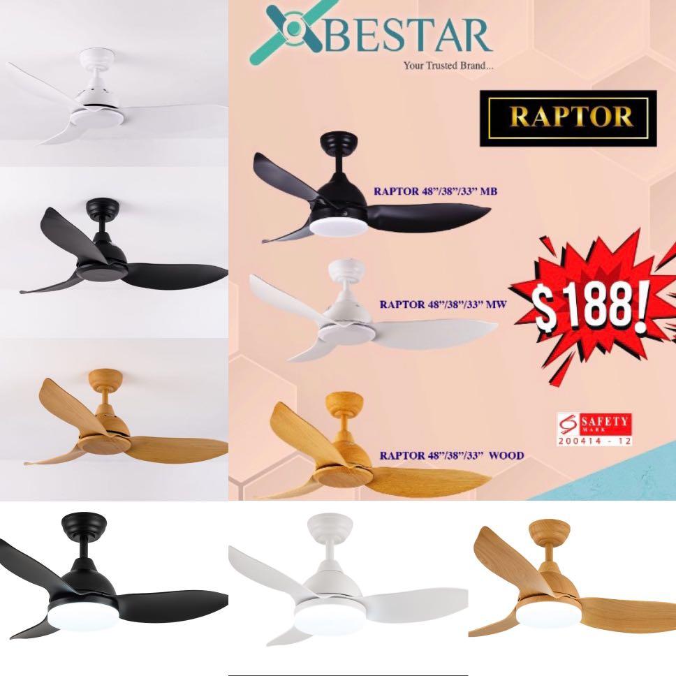 Bestar Raptor DC Ceiling Fan, Furniture & Home Living, Lighting & Fans ...