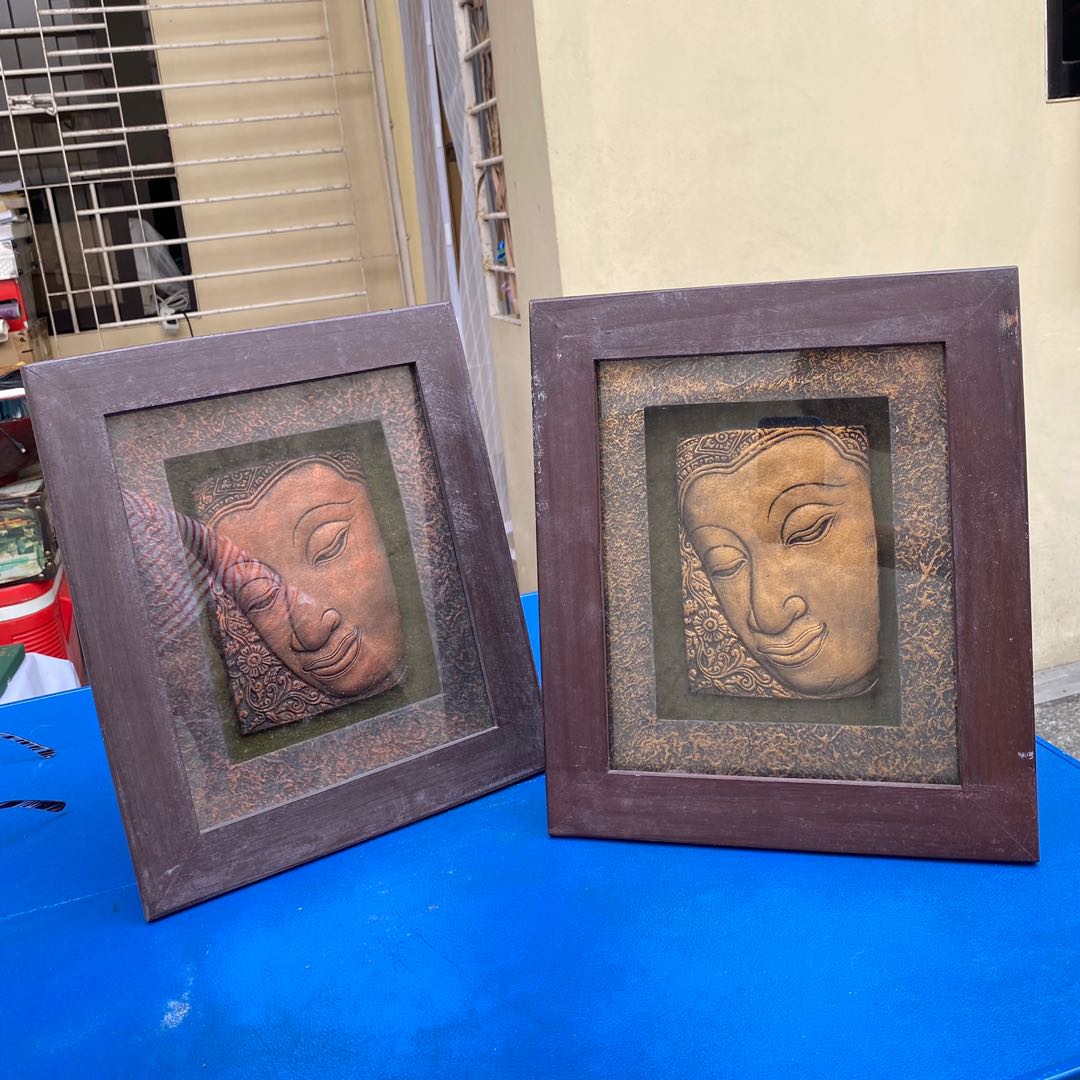 Buddha head wall display / frame stand, Furniture & Home Living, Home ...